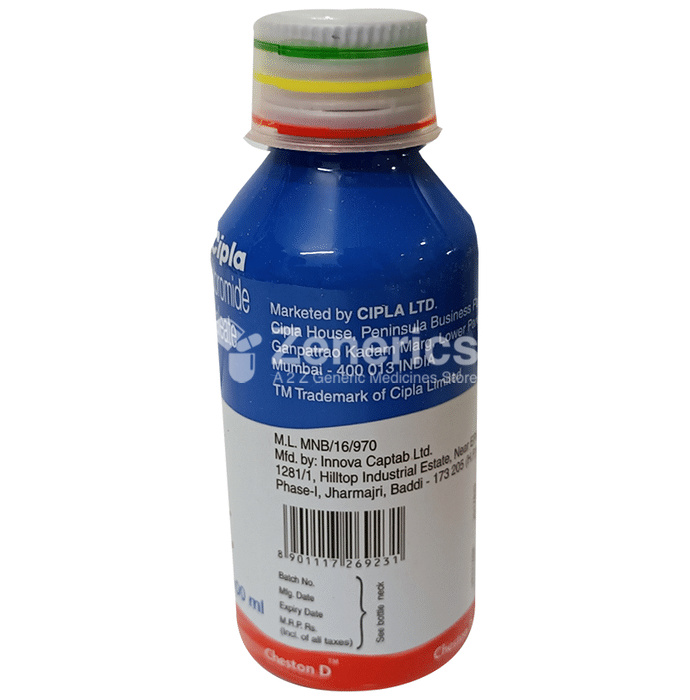 Cheston D Sugar Free Syrup - Buy Online at Zenerics