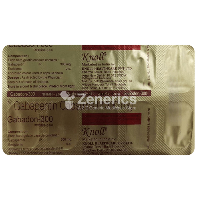 Gabadon 300mg Tablet - Buy Online at Zenerics