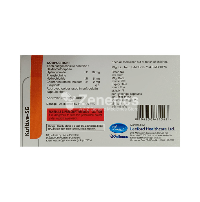 Kuftive-SG Soft Gelatin Capsule - Buy Online at Zenerics