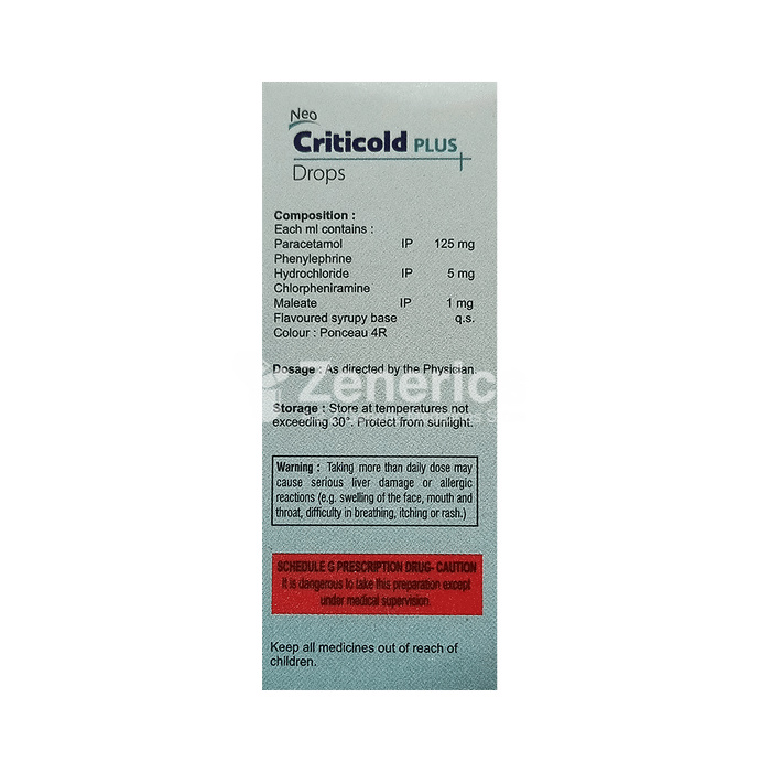 Neo Criticold Plus Oral Drops - Buy Online at Zenerics