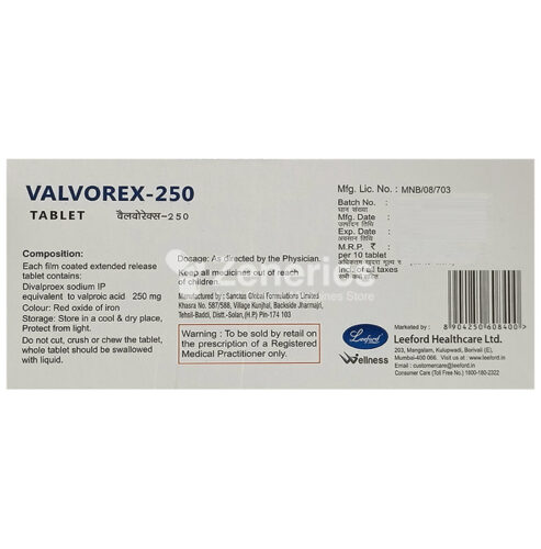 Valvorex 250 Tablet ER - Buy Online at Zenerics